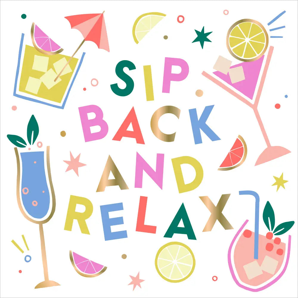 Sip Back and Relax - Cocktail Napkins | Giftbar